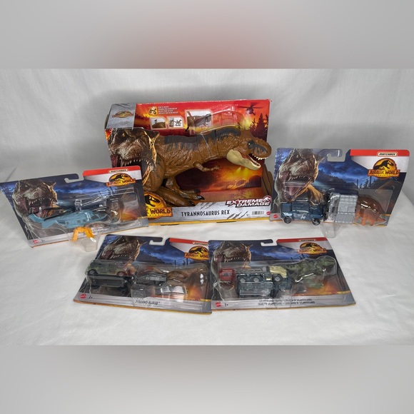 Mattel | Toys | Lot Of 5 Matchbox Jurassic World Dinosaur Carriers ...